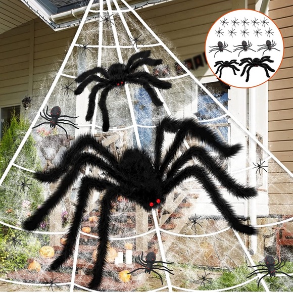 Holiday | 20 Spider Web 59 Giant Spider With Huge Spider Web Halloween ...
